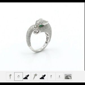 Jewelry | 925 Rhodium Plated Silver Cz Cocktail Ring Sz 75 | Poshmark